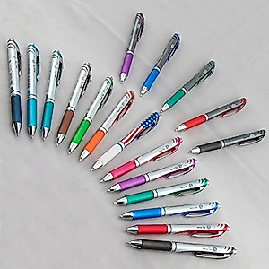 Pentel EnerGel RTX Retractable Liquid Gel Pen, (0.7mm) Metal Tip, Medium Line,Assorted Ink, 8-Pk (BL77BP8M1)