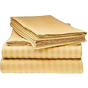 Cotton Home Depot Full Collection Bed Sheet Set 20 Inch Deep Pocket 4-Piece Bedding Set - Wrinkle, Stain, Fade Resistant - Yellow Gold