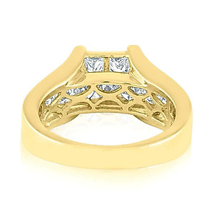 MOTIEL 1-1/2ct.Engagement Ring Set in 10K 14k 18K Yellow Gold Rose Gold White Gold Band Ring Brial Set Moissanite Wedding Anniversary Ring Valentine Jewerly Gift for Lovers, Adjustable Size 4-12