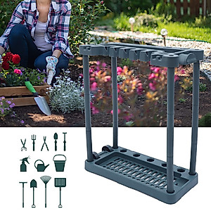 DNYSYSJ Garden Tool Organizer,Garden Garage Tool Rack Organizer Broom Mop Holder Utility Storage Stand Tower