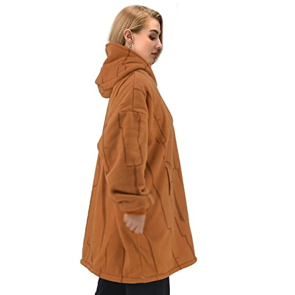 Wearable Blanket Sweatshirt Sherpa Oversized Hoodie TV-Blanket with Sleeves and Pockets for Adults Men Women Teens One Size Fits All