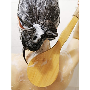 Chikoni Dry Bath Body Brush Back Scrubber with Anti-Slip Long Wooden Handle, Natural Bristles Body Massager, Perfect for Exfoliating, Detox and Cellulite, Blood Circulation, Good for Health