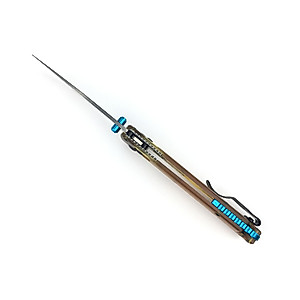 HUAAO EDC Bugout Knife, Axis Lock Knife with 2.9 Inch 440C Steel Blade Ultem Handle, Camping Folding Pocket Knife with Thumb Stud Pocketclip