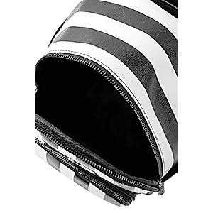 Killstar Rails Black White Stripe Goth Punk Beetlejuice Mini Backpack