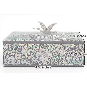 Mother of Pearl Nacre Lacquer Inlay Wooden Business Card Case, Business card Box, Desk Office Organizer, ID Box, Multi Box, Trinket Case