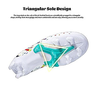 AOSENSS Big Kids Football Cleats High Top Soccer Shoes Wear-Resistant Durable Firm Ground Girls Boys Futsal Sports Shoes Black