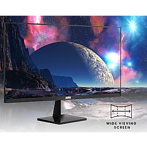 MTG 22 inch 1080p LED Desktop Laptop Monitor - Full HD, 75Hz, 3ms, VESA Mountable, HDMI, VGA, Bezel Less and Ultra-Light Sleek Thin Design, for Home and Office