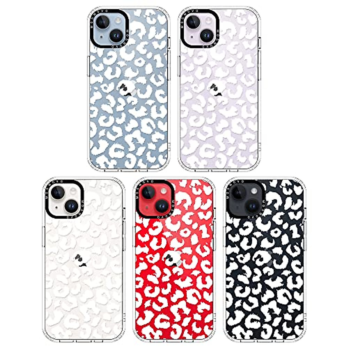 MOSNOVO Compatible with iPhone 14 Case, [Buffertech 6.6 ft Drop Impact] [Anti Peel Off Tech] Clear TPU Bumper Women Girl Phone Case Cover with White Leopard Designed for iPhone 14 6.1"