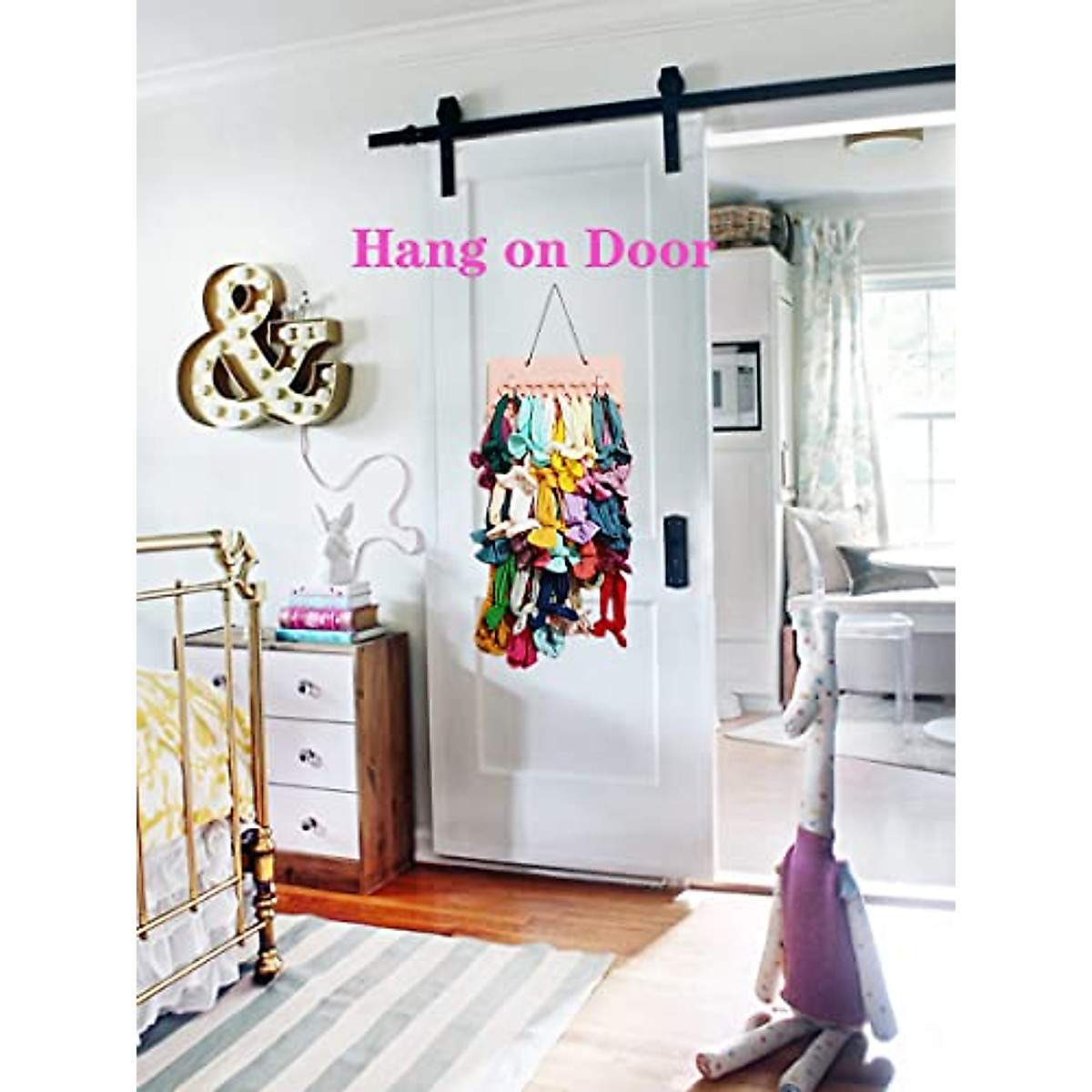 FavoritBow 1PCS Pink Bow Holder for Girls Hair Bows,Hair Accessories Organizer for Baby Girls,Heart-Shape Felt Hair Bow Headbands Hangers for Door,Closet,Wall