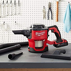 Milwaukee 0882-20 M18 Lithium Ion Cordless Compact 40 CFM Hand Held Vacuum w/ Hose Attachments and Accessories (Batteries Not Included, Power Tool Only)