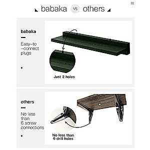 babaka Floating Shelves 1 PCS, Rustic Natural Wood Display Wall Shelf for Organize Bedroom, Living Room, Farmhouse, Kitchen, Bathroom. Traditional Wooden Simple Storage Home Decor Wall Mounted