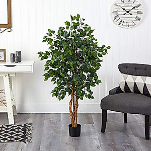 Nearly Natural 5299 Ficus Silk Tree, 4-Feet(48 in), Green
