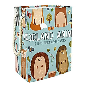 Laundry Basket Foldable Laundry Hamper With Handles Detachable Storage Bin, Bathroom Organizer, Children Toy Bins Cute Animals