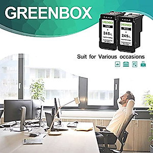 GREENBOX Remanufactured 245XL Black Ink Cartridge Replacement for Canon PG-245 PG-245XL PG 245 245XL 245 XL for Canon PIXMA MX492 MX490 MG2920 MG2420 MG2520 MG2522 IP2820 (2 Black)