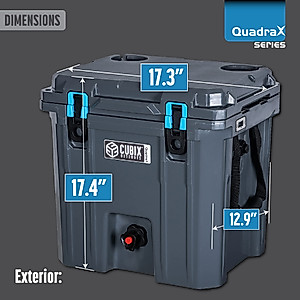Cubix Outdoors QuadraX 20QT 2-in-1 Beverage Hard Dispenser & Cooler, Portable for Parties, Camping, Beach | Use as Water Jug or Sports Drink Cooler | Cold Retention 5 Days