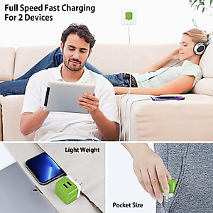 Wall Charger Block, USB Wall Charger for iPhone 15 Pro Max 14 13 12 11 8,Dual USB Fast Charger for Samsung Galaxy A14 5G A54 5G A53 A13 A24 A03s A23 Z Flip 5 Fold 5 S23 Ultra S22 S21 S20,Pixel 7a