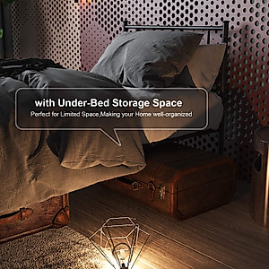 Weehom 12.7 Inches Metal Platform Bed Frame/Sturdy Strong Steel Noise Free/None Slip Mattress Foundation/No Box Spring Needed/Platform Twin Size Bed Black