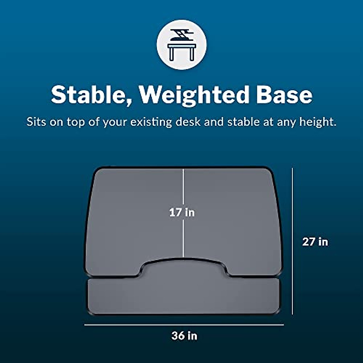 Vari - VariDesk Essential 36 - Two-Tier Standing Desk Converter for Monitor & Accessories - Height Adjustable Sit Stand Desk - Fully Assembled Monitor Riser for Home Office - 36" Wide, Black