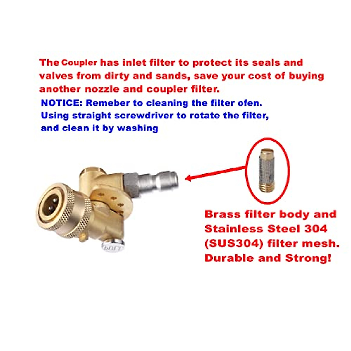 Meteor Blast Quick Connecting Pivoting Coupler Attachment 120 Degree with 5 Angles and Safety Lock for Pressure Washer Spray Nozzle, Cleaning Hard to Reach Area Max 5000 PSI 1/4 Inch Plug