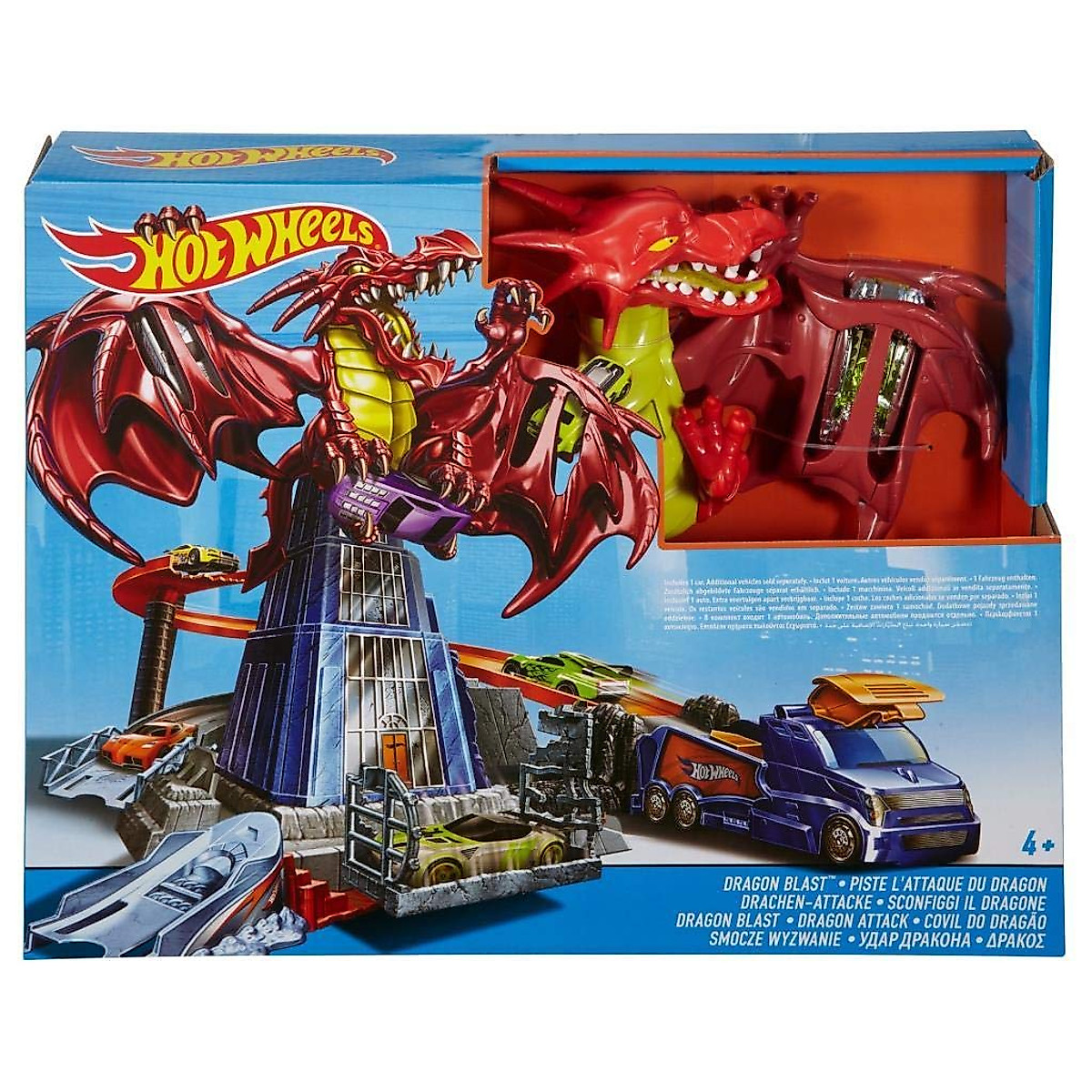 Hot Wheels Dragon Blast Play Set with Launcher for Heroic Action