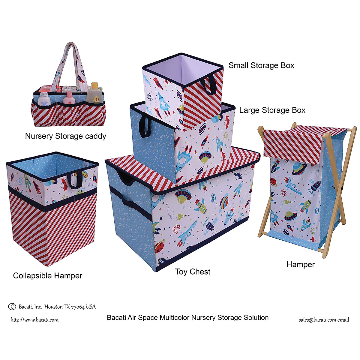 Bacati Space Multicolor Nursery/Kids Room Storage (Nursery Storage Caddy)