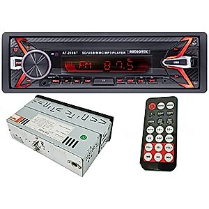 Audiotek AT-249BT Single Din Digital Media Player Stereo Receiver 200W with Bluetooth/USB/FM / MP3 - Built-in Wireless Technology for Hands-Free Talking and Audio Streaming