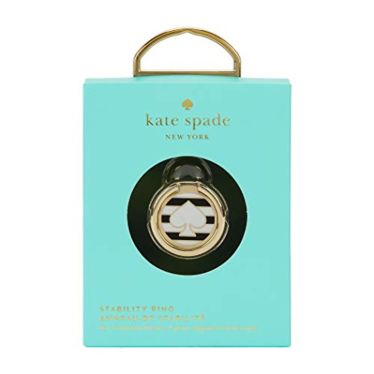 Kate Spade New York Universal Ring Stand - Black / White Stripes w/ Spade