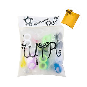 WYR 32PCS Hollow Double Flared Hard Silicone Ear Tunnels and Plugs Ear Gauges Expander Stretcher Body Piercing Jewelry 0g(8mm)