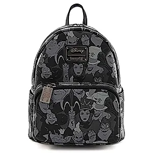 Loungefly Disney Villains Debossed All Over Print Womens Double Strap Shoulder Bag Purse