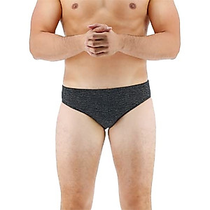 TYR Men's Standard Durafast One Racer Brief Swimsuit, Pitch Black, 32