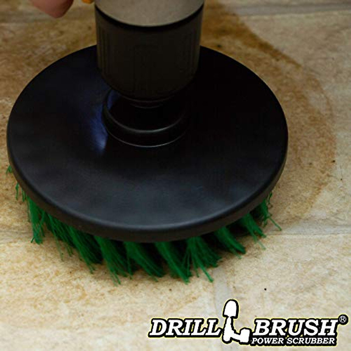 Kitchen Accessories - Cleaning Supplies - Drill Brush - Mold Remover - Grout Cleaner - Cast Iron Skillet - Spin Brush - for Tile, Counter-Tops, Stove, Oven, Sink, Trash Can, Floors - Calcium - Rust