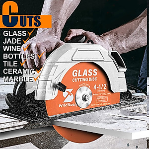 Glass Cutting Disc 4-1/2 Inch (3PCS) for Angle Grinder with 7/8" Arbor Hole, 0.63" Ultra-Thin Saw Blade Wheel Polishing Diamond Cutting Disc for Glass, Jade, Wine Bottles, Tile, Ceramic, Marble