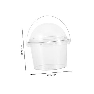 iplusmile Food Containers 5pcs Portable Popcorn Bucket Plastic Popcorn Bucket Snack Popcorn Bucket Golden Jade Popcorn Bucket Transparent Cream Handbag Fruit Snacks