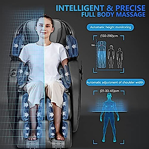 COMFIER 4D Massage Chair Zero Gravity Full Body,Back Massager for Recliner Chair,Deluxe Ultra-SL Track,18 Auto Programs,Rolling,Heat,Air Compression,Yoga Stretch,Body Scan,Bluetooth,Foot Roller