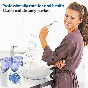 H2ofloss® Dental Water Flosser for Teeth Cleaning with 13 Multifunctional Tips&800ml Capacity, Professional Countertop Oral Irrigator Quiet Design(HF-9)