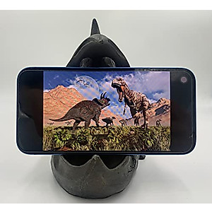 Happy Long Ears Resin Dinosaur Skull Model Decoration - Simulated Triceratops Skeleton Home Office Decor. Key, Phone Holder …