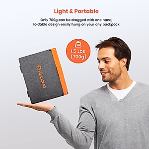 FlexSolar 20W Portable Solar Panel, High-Efficiency Monocrystalline PV Module Power Charger with Dual USB Ports for Phones, Tablets, Power Bank, Camera and Other Off-Grid Applications