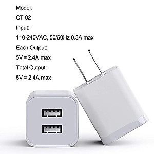 CNANKCU iPhone Charger Double USB MFi Certified Cable (6/6FT) with 2 Port Wall Charger Adapters (4-Pack) Fast Charging Block Power Plug Compatible with iPhone 11/Pro/Xs Max/X/8 and More-White