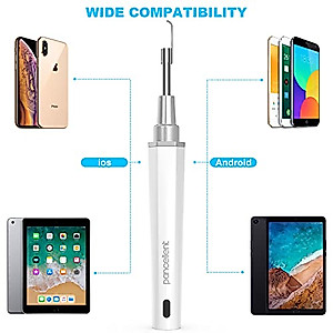 Pancellent Digital Otoscope Camera with Light, Ear Camera and Wax Remover, Video Ear Scope with Ear Wax Removal Tools, Compatible with iPhone, iPad, Android Smart Phone (Basic Edition White)