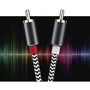 USB to 2-Male RCA Audio Aux Cable for PC Stereo Y Splitter Cord Jack Adapter Compatible with USB A Laptop, Linux,Windows, Desktops and More Device for Amplifiers, Home Theater, Speaker (6.6Feet)