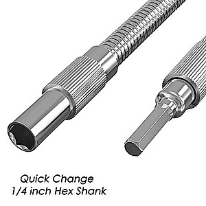 4 Pcs Flexible Drill Bit Extension, FineGood Soft Drill Connection Adaptor Screwdriver Extension Shaft for Power Drill