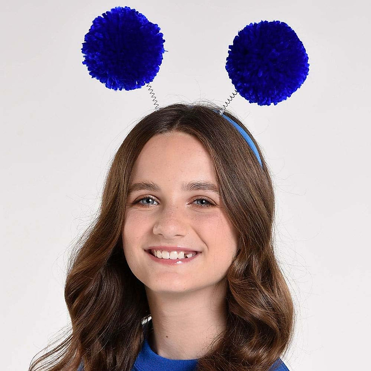 Amscan Pom Pom Headbopper - 9" x 4.25" (1 Count) - Fun & Festive Headwear for Events, Celebrations & Themed Parties, Blue