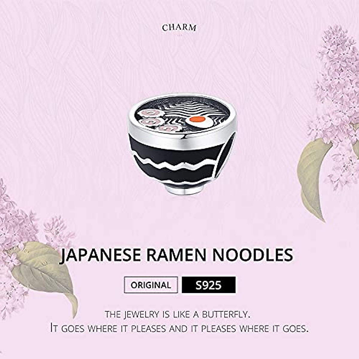 Bracelet Charm Japanese Ramen 925 Sterling Silver Charm Fits For Pandora Bracelet, European Charms Bracelet, Women Gift