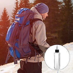 Sliverdew 4 Pcs Oil Squeeze Bottles 3.4 OZ Empty Bottles with Twist Top Cap Plastic Liquid Condiment Container Leak-Proof Dispensing Bottles for Oil Soy Sauce Vinegar Syrup Ketchup