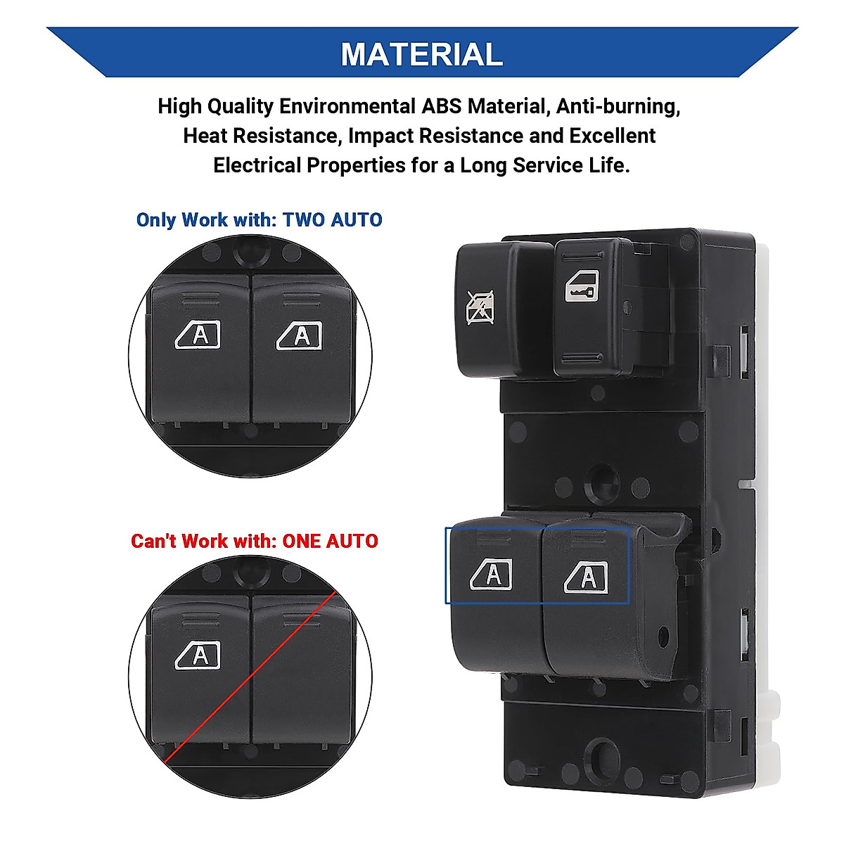Obaee Window Master Switch Compatible with 2003-2008 Nissan 350Z / 2008-2013 Altima/Titan / NV200 / Quest/Infiniti G35 / G37, Replaces OE 25401CD000 25401CD010 25401CD02A 25401CD02D