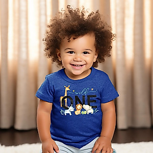 Wild One Boys 1st Birthday Safari Animal Themed T-Shirts for Baby Boys Vintage Royal Shirt 12 Months