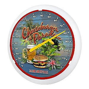 La Crosse Cheeseburger in Paradise 13.25-inch It's 5 O'Clock Somewhere Margaritaville Analog Dial Thermometer, Multi