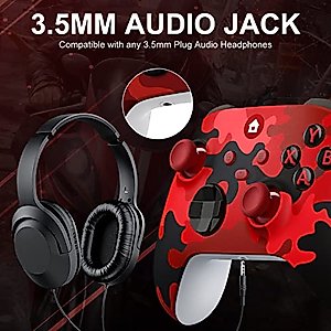 ADHJIE Wireless Controller for Xbox one, 2.4G Wireless Xbox One Controller Compatible with Xbox One/One S/One X/One Series Wireless Xbox Controller with Wireless Adapter(Camo Red)