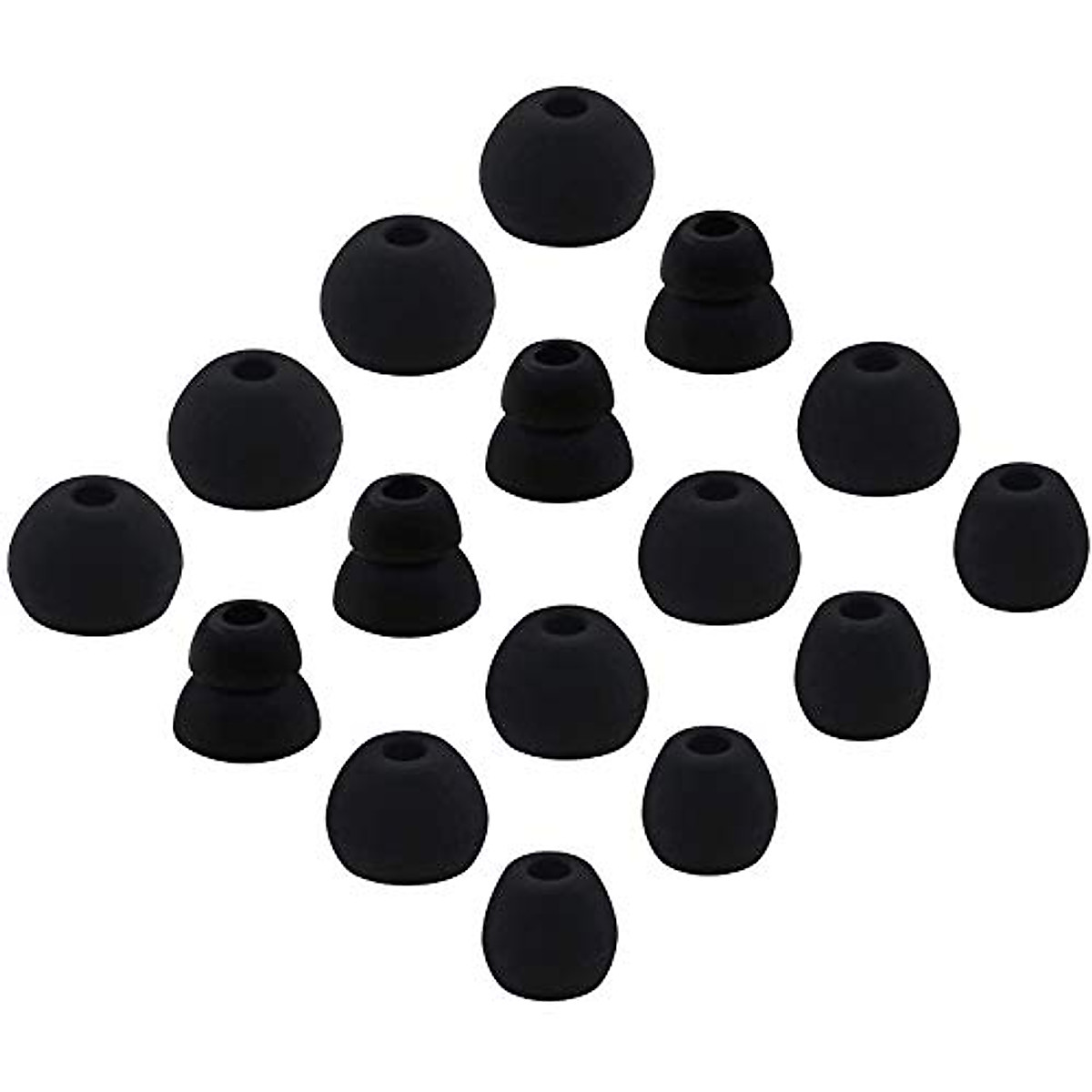 ALXCD Ear Tips Replacement for Beats Flex Wireless Earphones, S/M/L/D 4 Sizes 8 Pairs Soft Silicone Eargel Earbuds Tips, Fit for Beats Flex, 8 Pairs (Black)