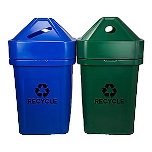 Ignixia Recycle Symbol Sticker Decal to Organize Trash cans/Garbage containers, Recycle Sign Decal Plotter Cut Vinyl Outdoor Recycle Containers (Black, 10 X 7) Inches Large (Pack of 02)